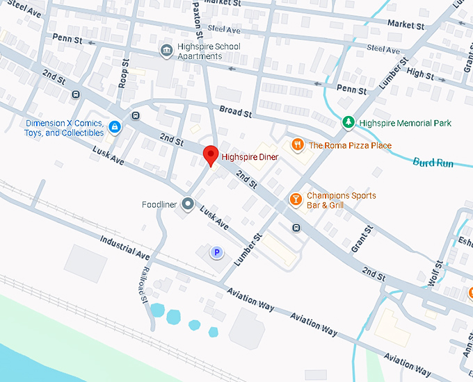 16. highspire diner map