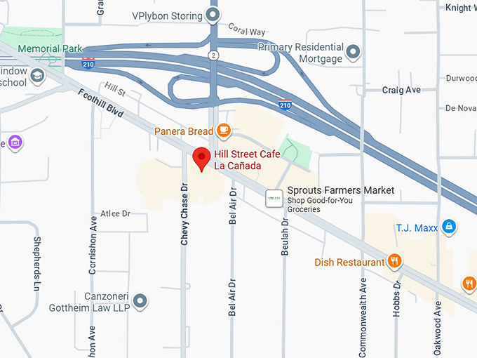 16. hill street cafe la ca&ntilde;ada map