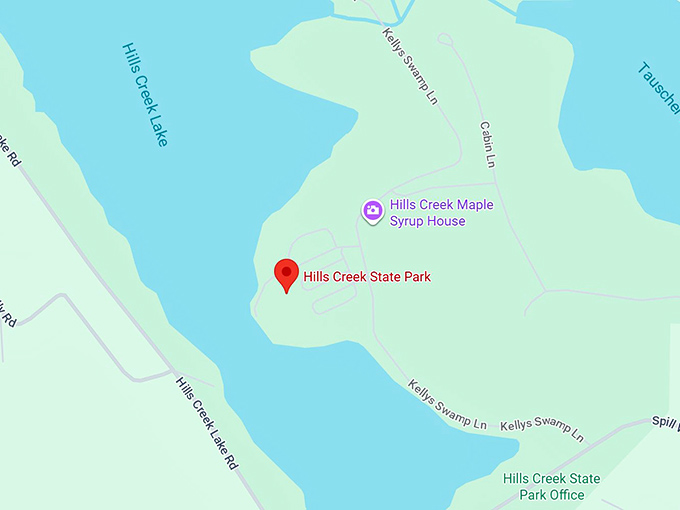 16. hills creek state park map