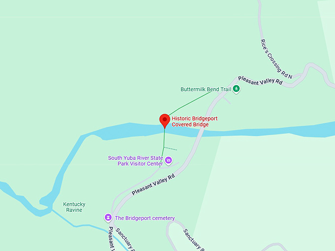 16. historic bridgeport covered bridge map