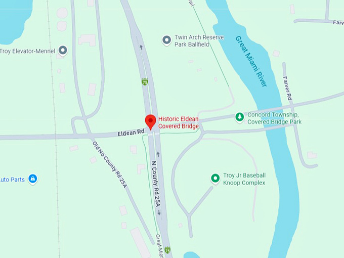 16. historic eldean covered bridge troy map