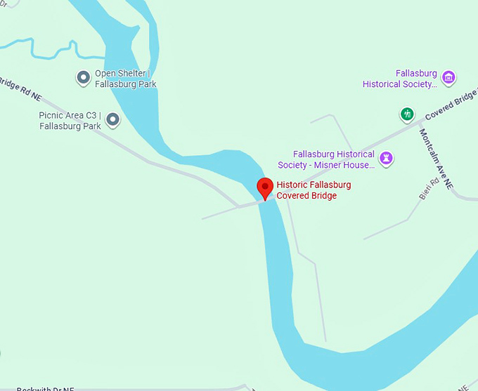 16. historic fallasburg covered bridge map