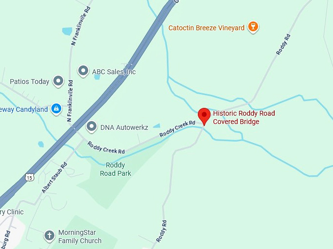 16. historic roddy road covered bridge map