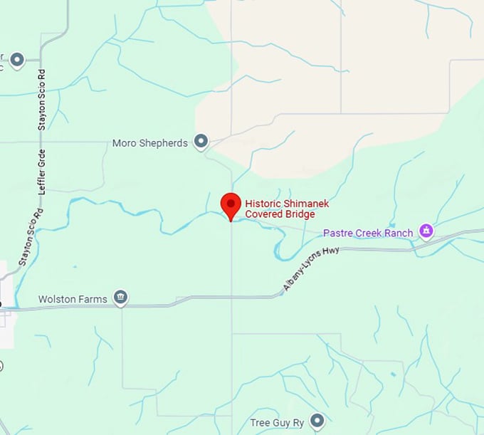 16. historic shimanek covered bridge map