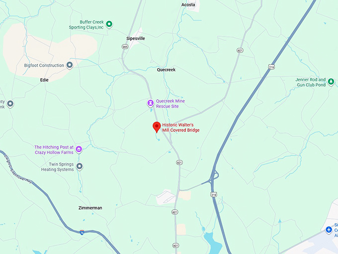 16. historic walter's mill covered bridge map