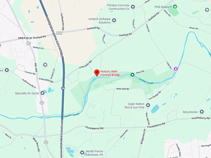 16. historic wehr covered bridge map