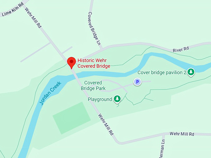 16. historic wehr covered bridge map