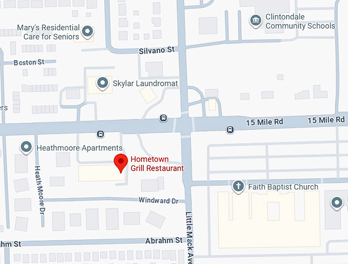 16. hometown grill restaurant map
