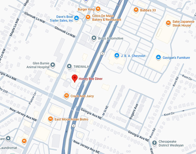 16. honey bee diner map