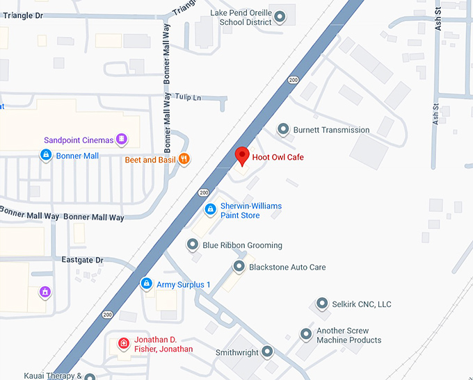 16. hoot owl cafe map