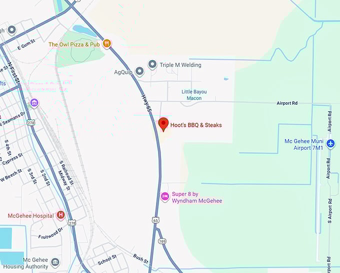 16. hoot's bbq & steaks map