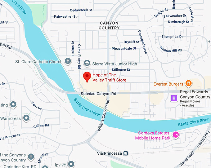 16. hope of the valley thrift store map