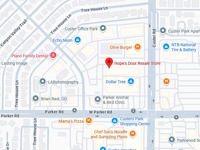 16. hope&rsquo;s door resale store map