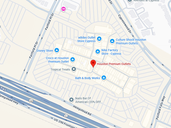 16. houston premium outlets map