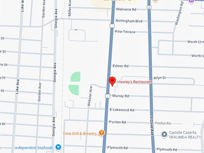 16. howley’s restaurant map