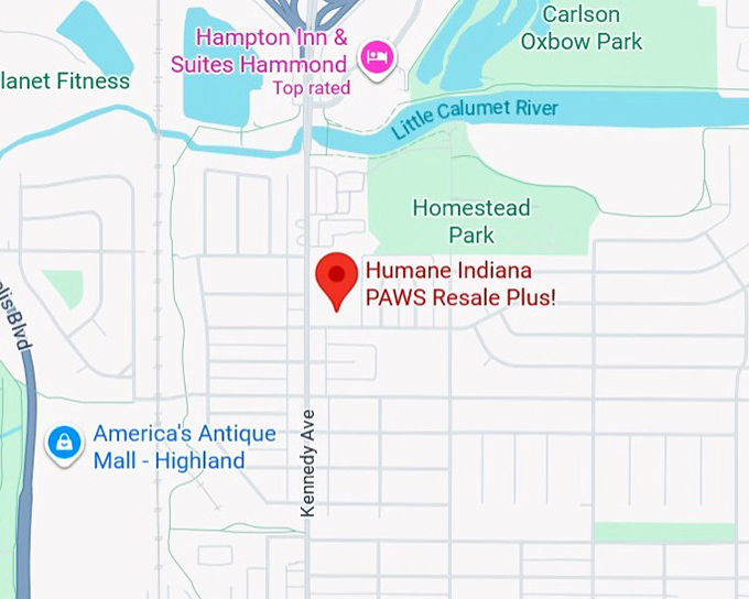 16. humane indiana paws resale plus! map