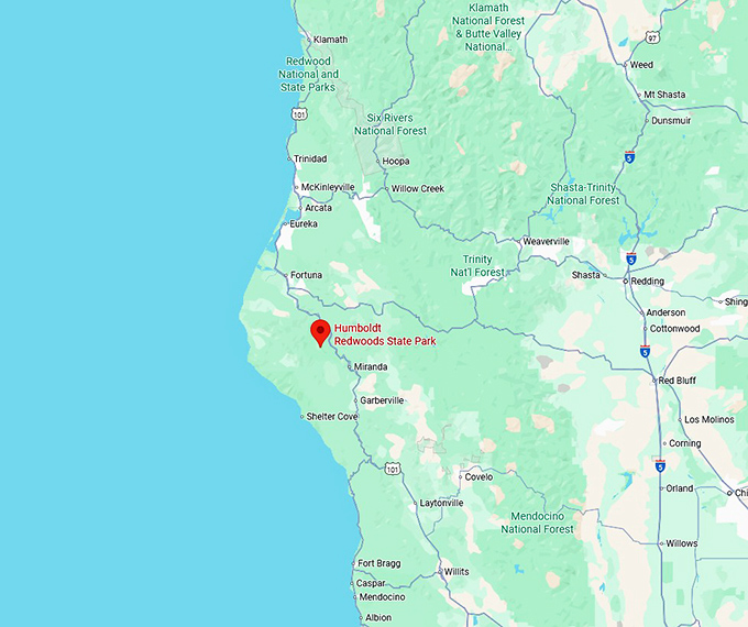 16. humboldt redwoods state park map