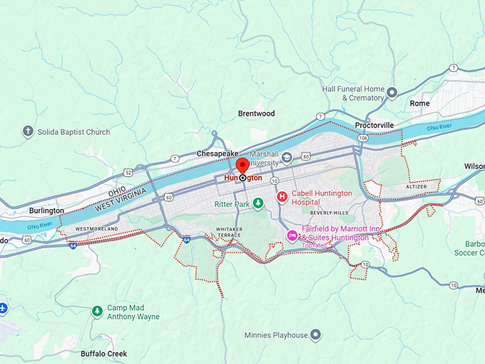 16. huntington, wv map