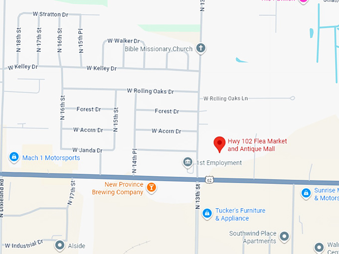 16. hwy 102 flea market and antique mall map