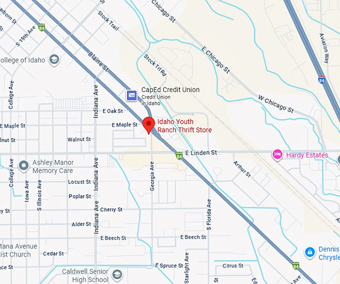 16. idaho youth ranch thrift store map