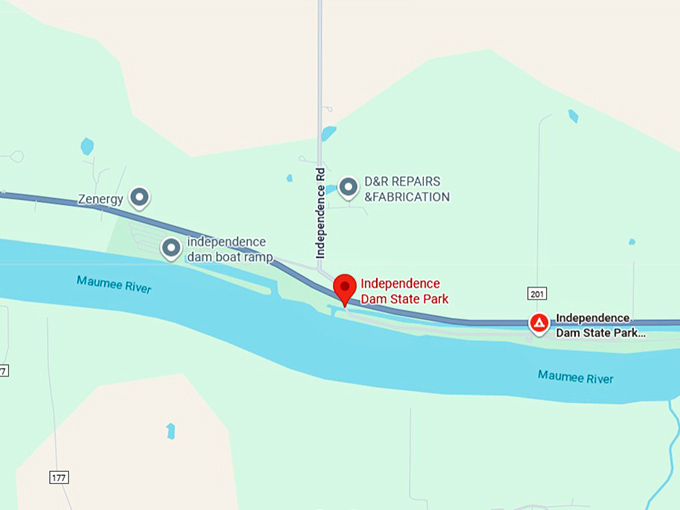 16. independence dam state park map