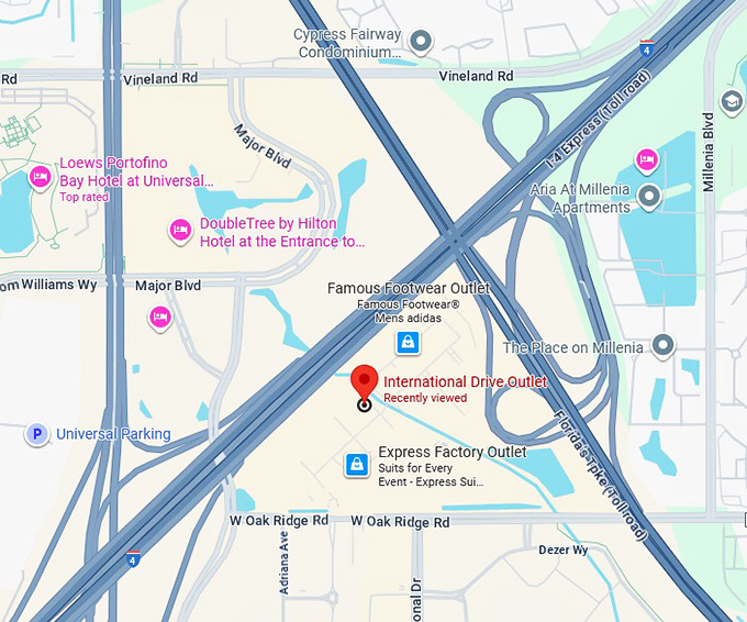 16. international drive outlet map