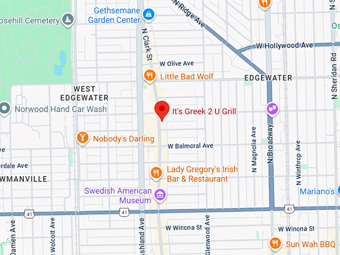 16. it's greek 2 u grill map