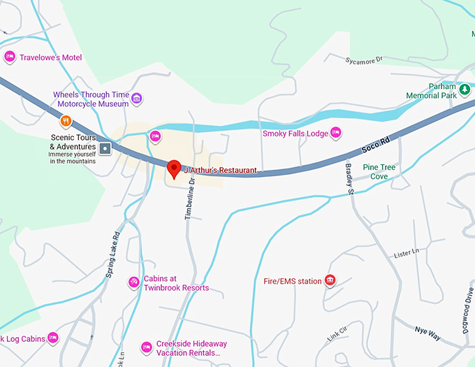 16. j arthur's restaurant map