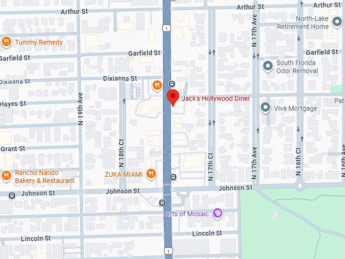 16. jack's hollywood diner map