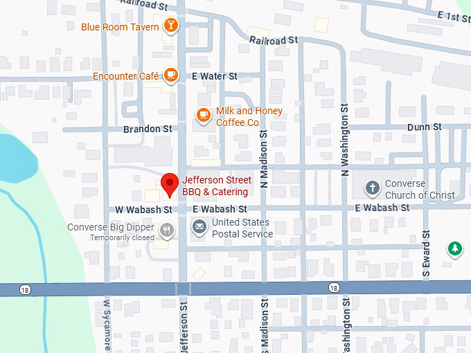 jefferson street bbq & catering map
