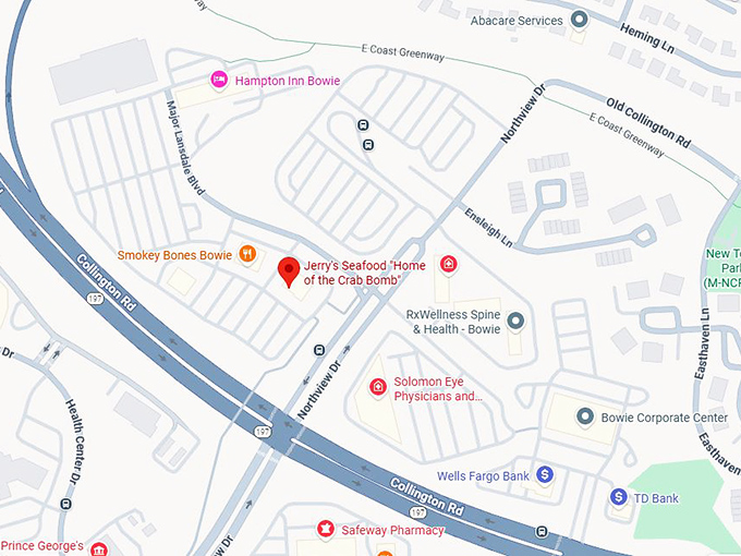 16. jerry's seafood ''home of the crab bomb'' map