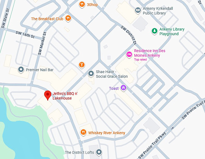 16. jethro&rsquo;s bbq n&rsquo; lakehouse map