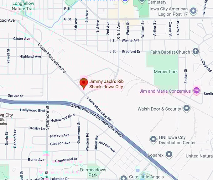 16. jimmy jack's rib shack iowa city map