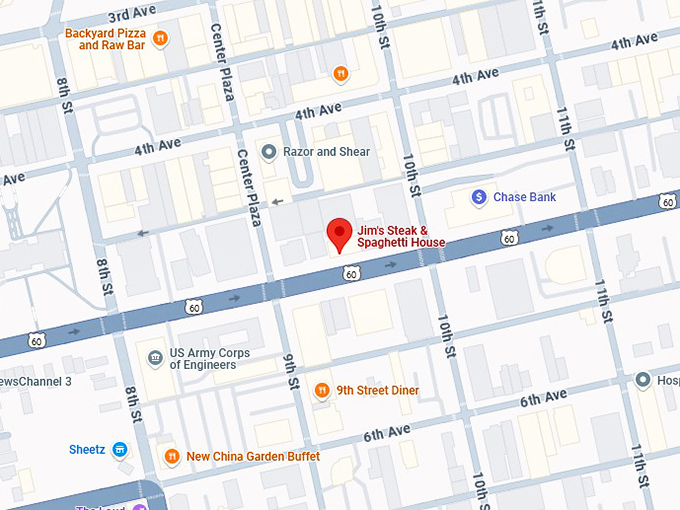 16. jim's steak & spaghetti house map