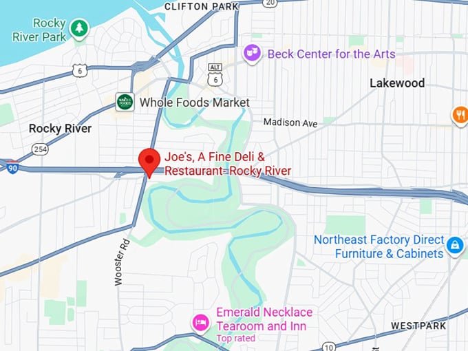 16. joe's, a fine deli & restaurant rocky river map