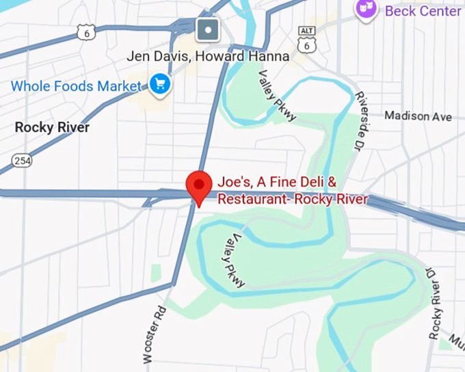 16. joe's, a fine deli & restaurant rocky river map