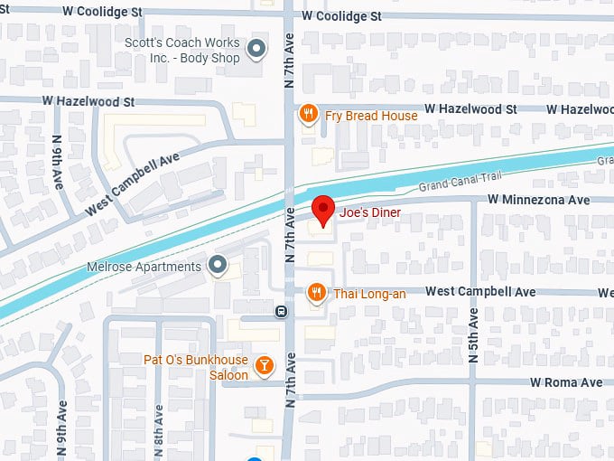 16. joe&rsquo;s diner (phoenix) map