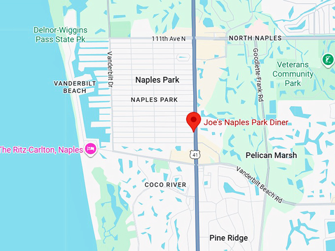 16. joe's naples park diner (9331 tamiami trl n #14) map