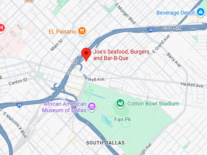 16. joe's seafood, burgers,and bar b que map