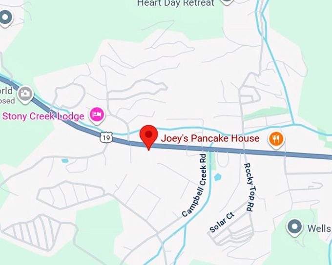 16. joey's pancake house map