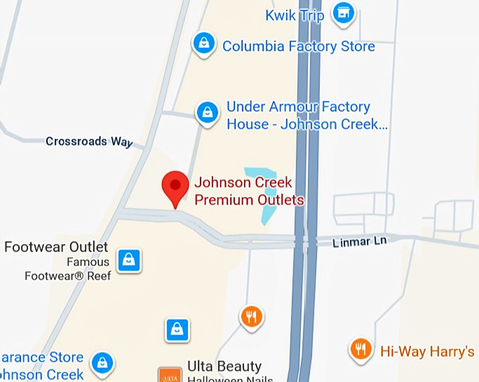 16. johnson creek premium outlets map