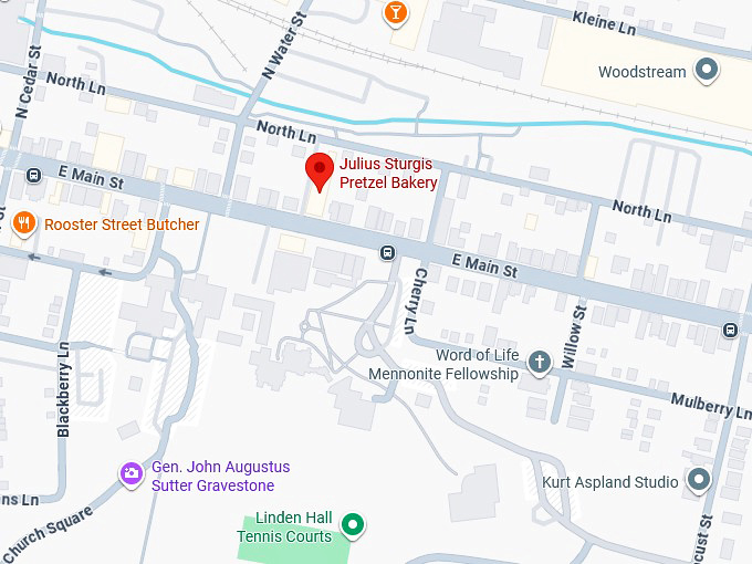 16. julius sturgis pretzel bakery map