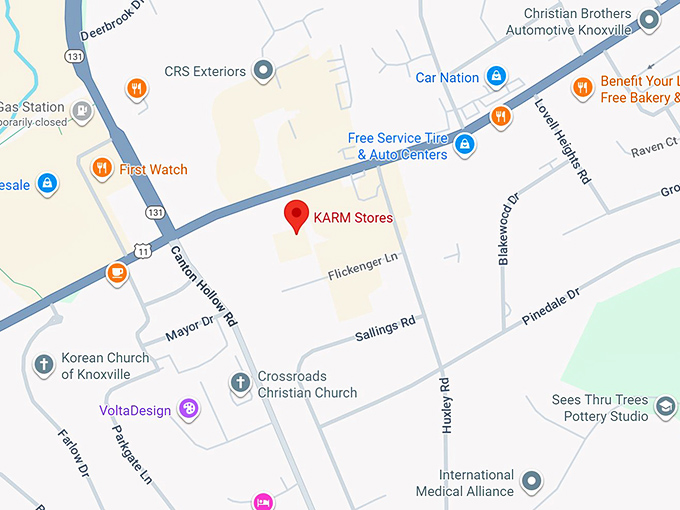 16. karm stores (10612 kingston pike) map