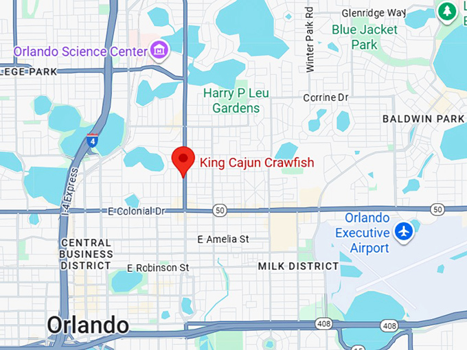 16. king cajun crawfish map