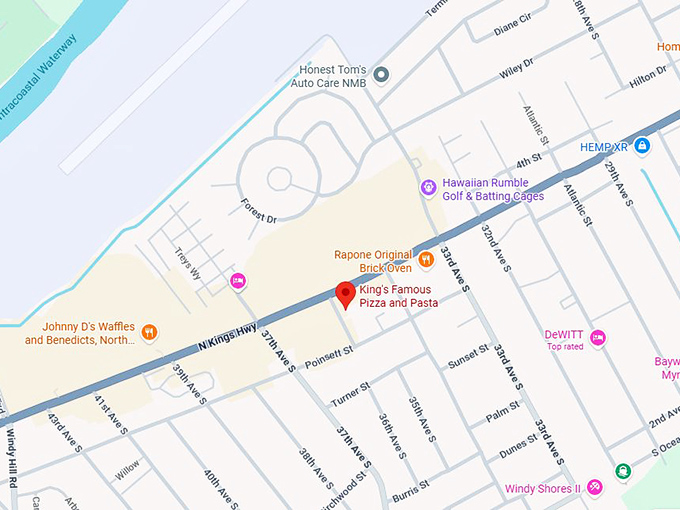 16. king's famous pizza and pasta map