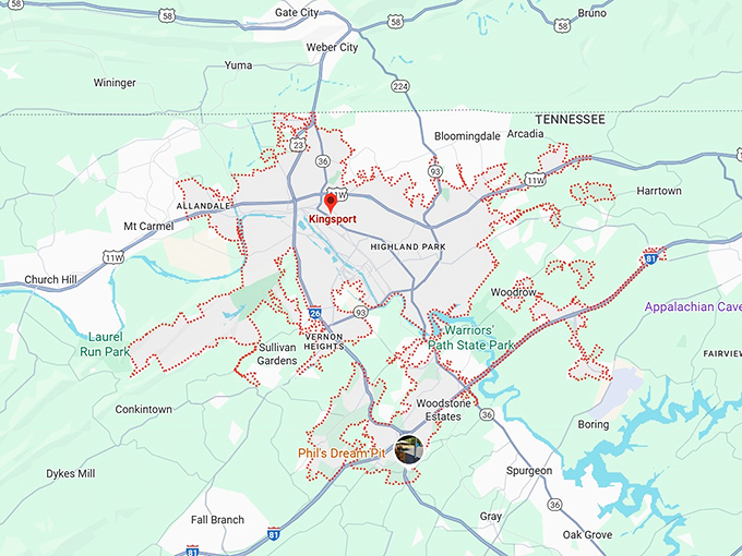 16. kingsport, tn map