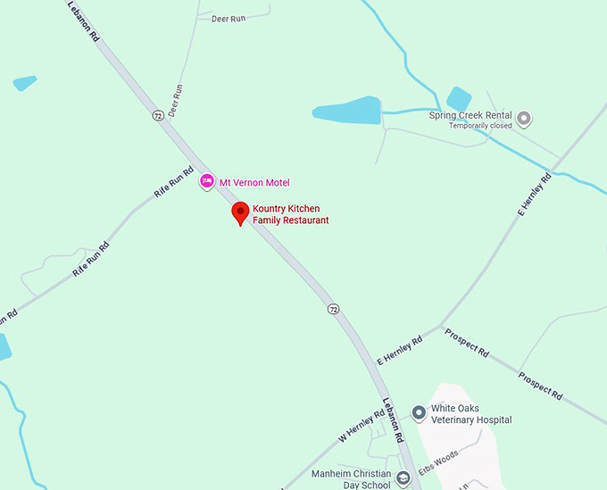 16. kountry kitchen family restaurant map