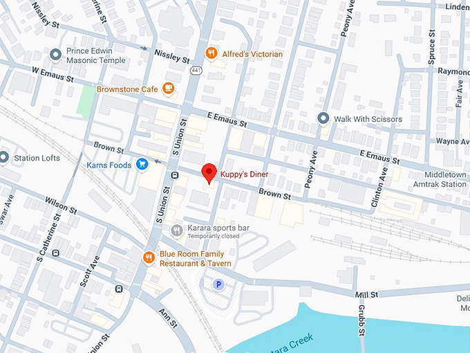 16. kuppy&rsquo;s diner map