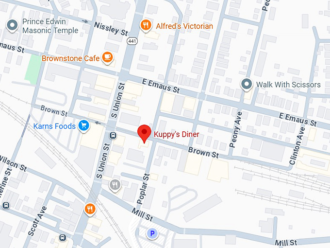 16. kuppy&rsquo;s diner map