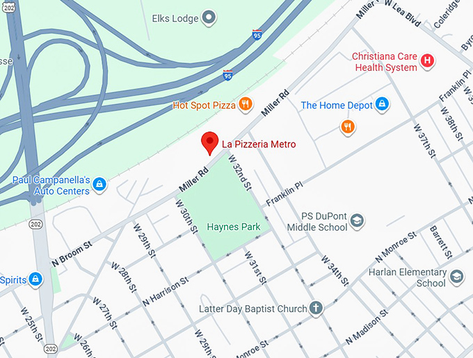 16. la pizzeria metro map